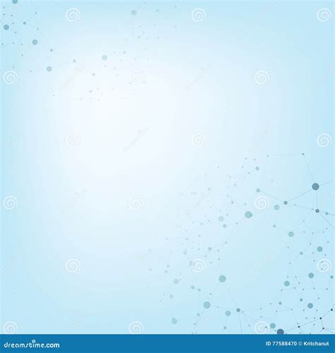 Abstract Gradient Light Blue Background With Molecular Pattern Stock Vector Illustration Of