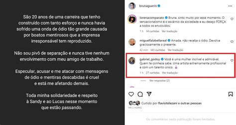Ex Namorado Sai Em Defesa De Bruna Guerin Após Atriz Ser Apontada Como Pivô Do Término De Sandy