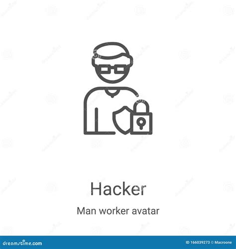 hacker icon vector from man worker avatar collection thin line hacker
