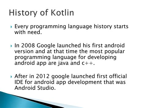 Presentation On Kotlin Programming Languagepptx Programming