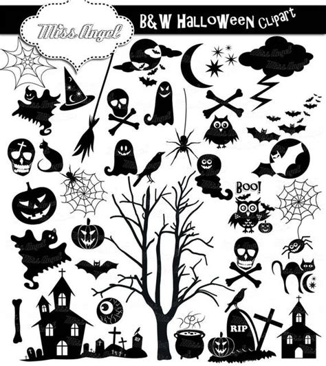 Black And White Halloween Clip Art