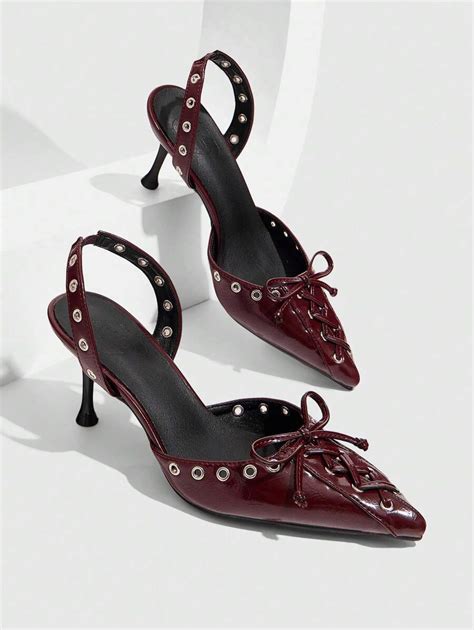 Cuccoo Cuccoo Grlicon รองเท้ามูลหัวแหลม ส้นสูง แบบสไลด์ พร้อมหัวเข็มขัด Shein Th