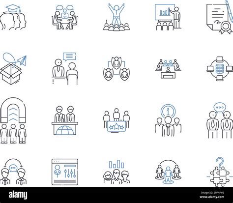 Marketing Planning Line Icons Collection Strategy Analytics