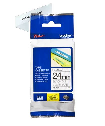 Genuine Brother Tze Labelling Tape Cassette Black On Clear Mm Wide At Piece