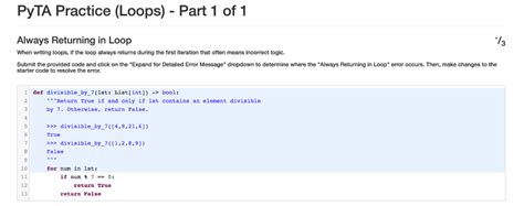 Solved Pyta Practice Loops Part 1 Of 1 Always Returning In