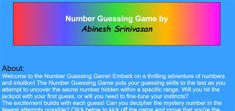 Github Abinesh Srinivasannumber Guessing Game