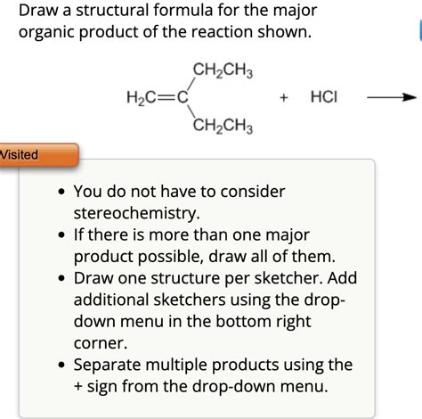 Solved Draw A Structural Formula For The Majororganic Chegg Com