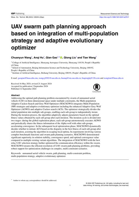 uav swarm path planning approach based on integration of multi