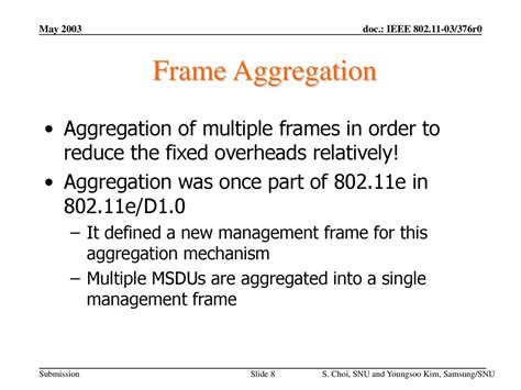 throughput enhancement via frame aggregation ppt download