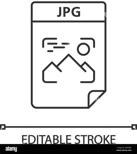  File Linear Icon Digital Image File Format Thin Line Illustration Contour Symbol Vector
