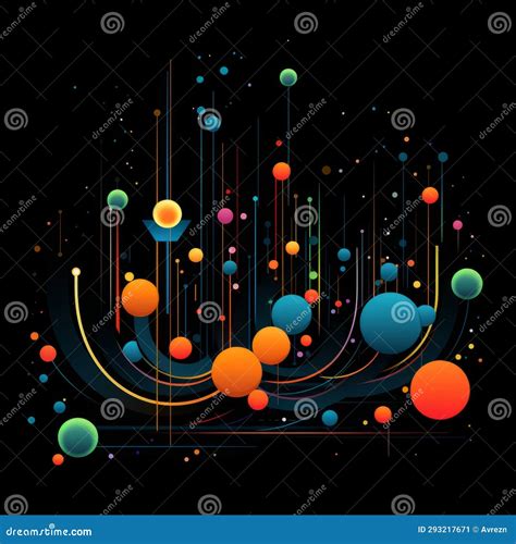 Mesmerizing Dance Of Light And Lines On A Black Canvas Generative Ai Stock Illustration