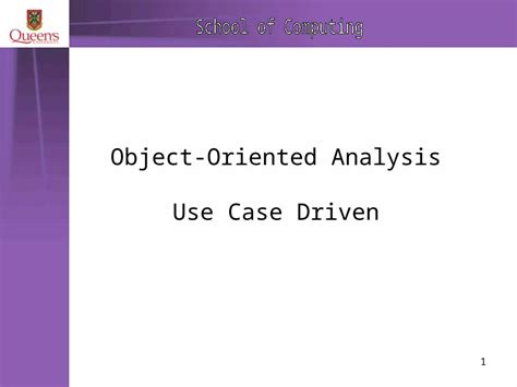 Ppt 1 Object Oriented Analysis Use Case Driven 2 The Outline Method
