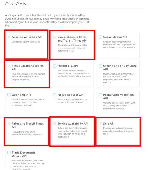 Fedex How To Get The Rest Api Key