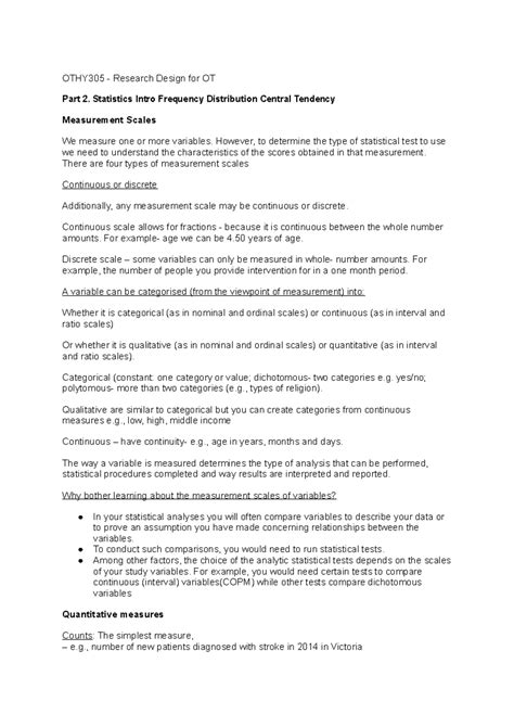 Othy304 Week 2 Part 2 Lecture Notes Othy305 Research Design For