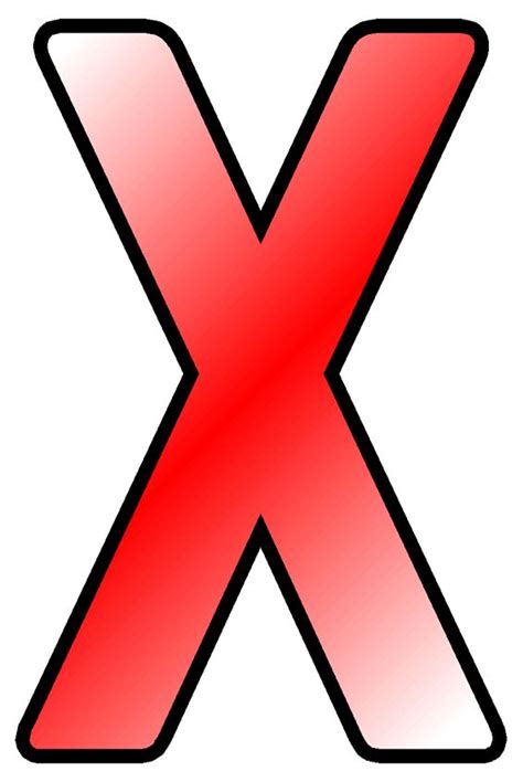 The Letter X Is Red And Black