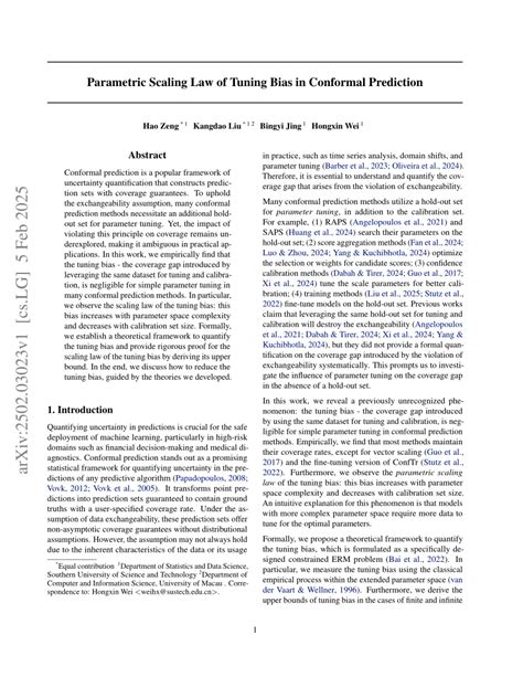 Pdf Parametric Scaling Law Of Tuning Bias In Conformal Prediction
