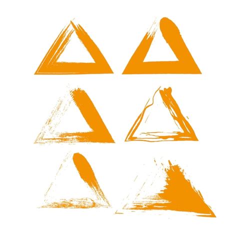 Premium Vector Grunge Stroke Triangle Shape Icon Enso Symbol Vector