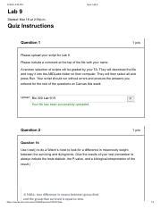 Lab Quiz Instructions And Data Analysis Course Hero