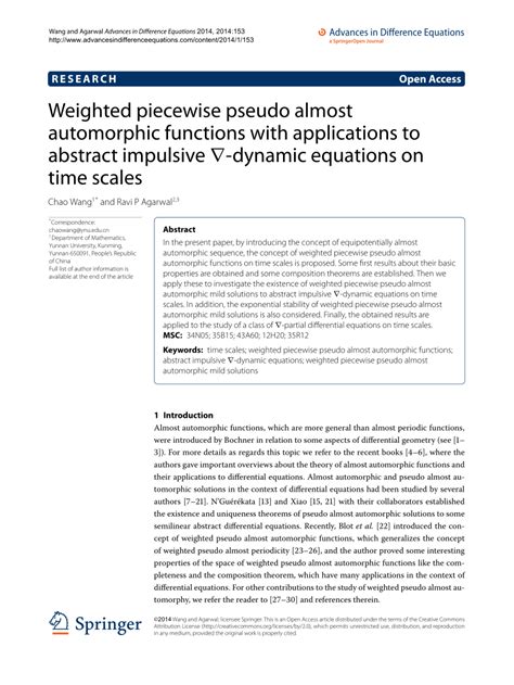 Pdf Weighted Piecewise Pseudo Almost Automorphic Functions With Applications To Abstract