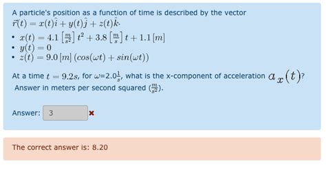solved a particle s position as a function of time is