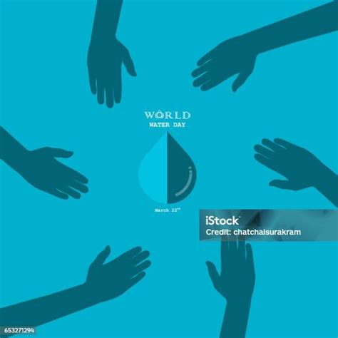 물 인간의 손 아이콘 벡터 로고 디자인 서식 파일을 드롭 세계 물의 날 아이콘입니다 인사말 카드 및 포스터에 대 한 세계 물의 날 아이디어 캠페인 3월에 대한 스톡 벡터