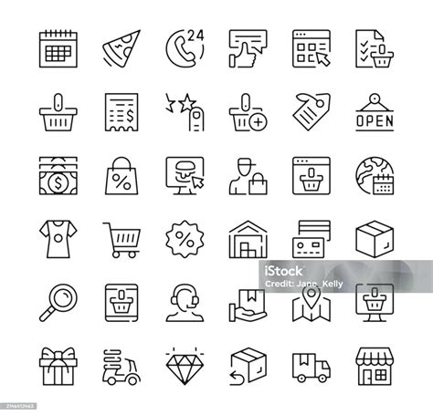 Ecommerce Icons Set Vector Line Icons Black Outline Stroke Symbols Stock Illustration Download