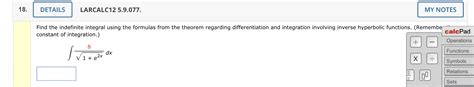 solved find the indefinite integral using the formulas from
