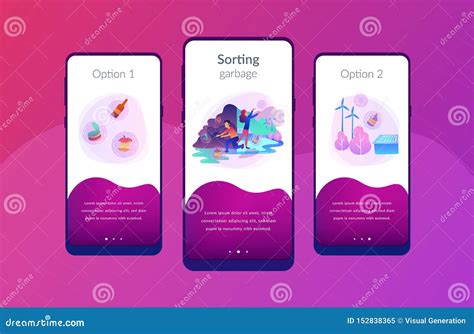 renewable resource ui ux app interface template stock vector