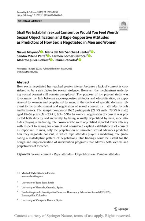 Pdf Shall We Establish Sexual Consent Or Would You Feel Weird Sexual