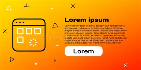 Line Loading A Data Window With A Progress Bar Icon Isolated On Yellow