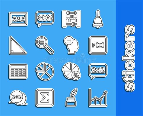 Set Line Sigma Symbol Graph Schedule Chart Diagram Equation Solution Paper Clip Calendar