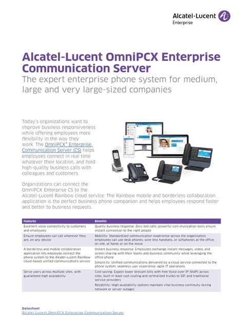 Omnipcx Enterprise Communication Server Datasheet En Pdf