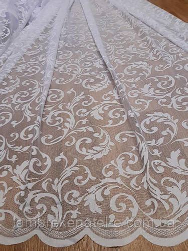 Тюль гардина жакард з малюнком вензель колір білий Id 1275276259 ціна 150 ₴ купити на Prom Ua