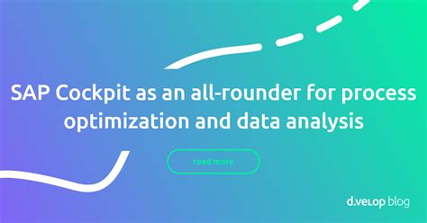 Sap Cockpit For All Round Optimisation And Analysis