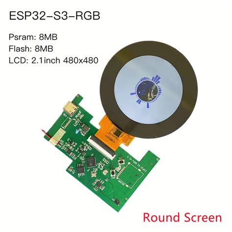 esp32 s3 rgb lcd screen evaluation board devkit rgb565 lvgl
