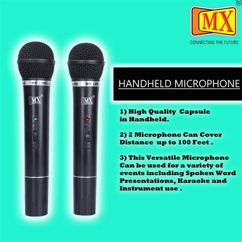 Mx Vhf Wireless Cordless Microphone System 2 Handheld Mics Fixed Frequency Mx Mdr Electronics