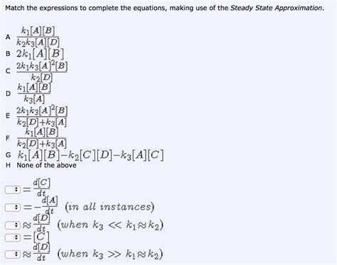 solved chemical kinetics steady state approximation