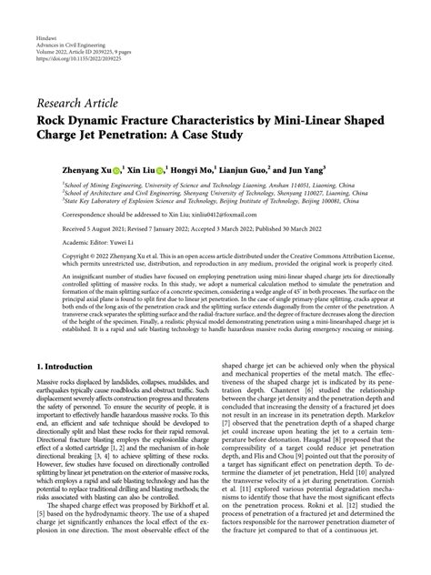 Pdf Rock Dynamic Fracture Characteristics By Mini Linear Shaped Charge Jet Penetration A Case