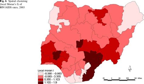 Spatial Clustering Local Morans I Of Hiv Aids Rates 2003 Download
