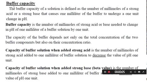Buffer solutions 12, lecture 2 - YouTube