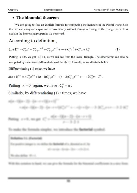 Solution Binomial Theorem Studypool