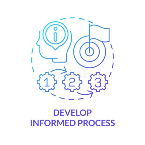 Develop Informed Process Blue Gradient Concept Icon Stock Vector