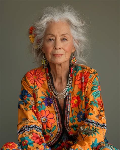 An Mexican Elderly Women In A Flat White Wallpaper Premium Ai