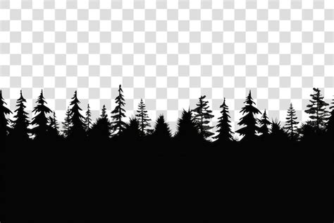 PNG Silhouette Forest Treeline Nature Landscape Premium AI Generated PSD