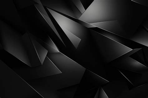 Modern Black Geometric Abstract With 3d Shapes And Digital Design Premium Ai Generated Image
