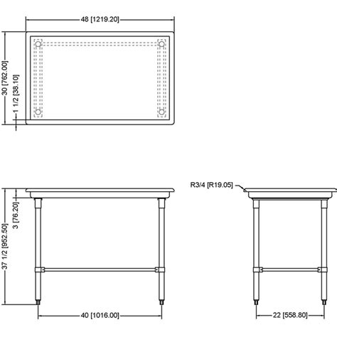 Commercial Stainless Steel Dish Sorting Table 1219mm Width Srt48 — Canmac Catering Equipment