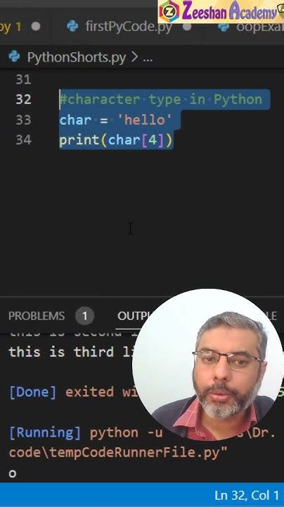 Python Shorts 13 Character Data Type In Python Python Youtube