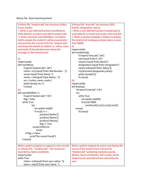 binary file exam based questions binary file exam based questions a