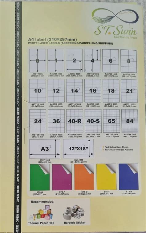 A4 St Label Packaging Type 100 Sheet Per Pac At ₹ 175pack In New