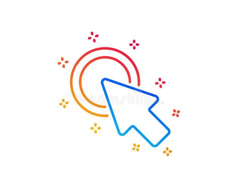 click here line icon push the button sign vector stock vector